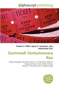 Buy Gummadi Venkateswara Rao book : Agnes F. Vandome,Delmar Thomas ...