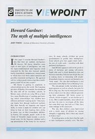 Buy Howard Gardner: The Myth Of Multiple Intelligences (Viewpoint) book ...