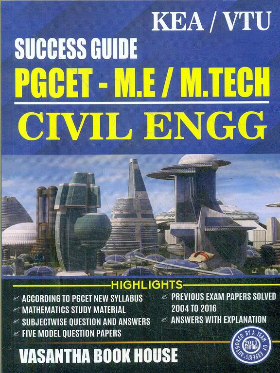 Buy Pgcet Entrance Exam 2024 Civil Engg Me M Tech : Kea Vtu book : Na ...