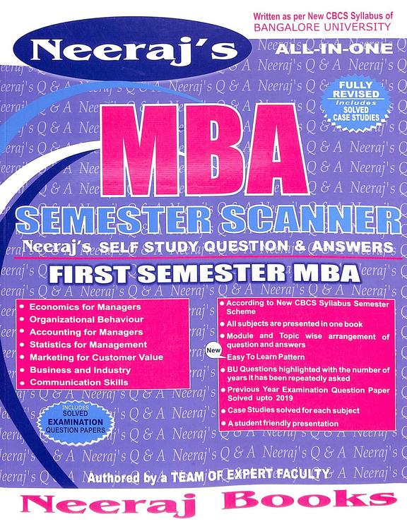 Buy Mba Semester Scanner 1 Sem : Economic/Organis/Account/Statis/Market ...