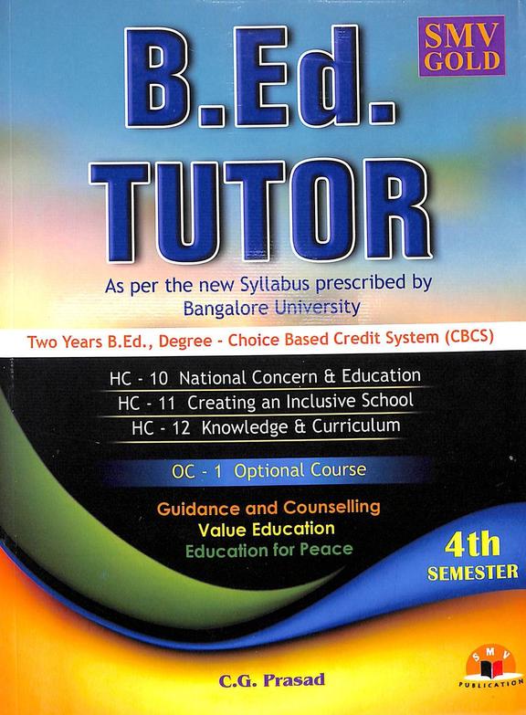 Buy Bed Tutor 2 Years Bed For 4 Sem : Bu book : Cg Prasad , 1234105713 ...