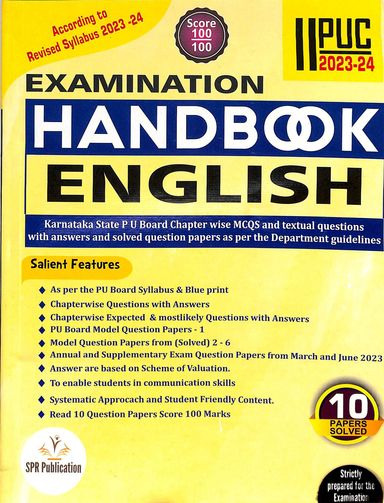 Buy Spr 5 Star Series Examination Handbook English 2nd Puc 2023-24 book ...