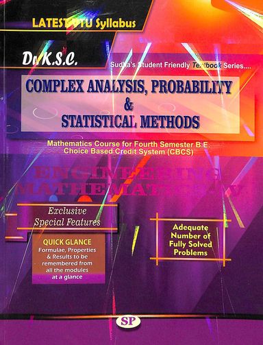 Buy Complex Analysis Probability & Statisticalmethods Forv 4 Sem Be book : Ks Chandrashekar ...