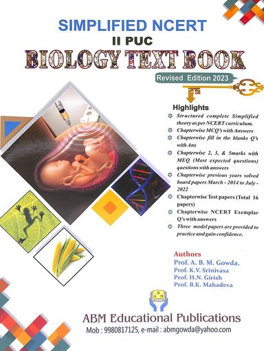 Buy Simplified Ncert 2nd Puc Biology Text Book book : Abm Gowda,Kv ...
