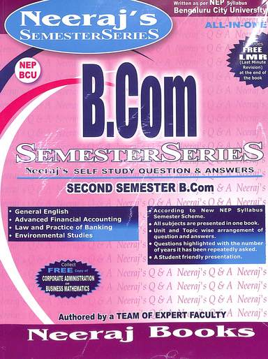Buy Neeraj Semester Series For 2 Sem Bcom : Nep Bcu Gen Eng/ Adv Fin ...