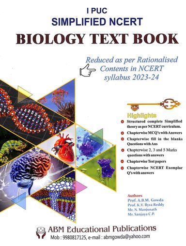 Buy Simplified Ncert 1 Puc Biology Text Book book : Abm Gowda,K V Byra ...