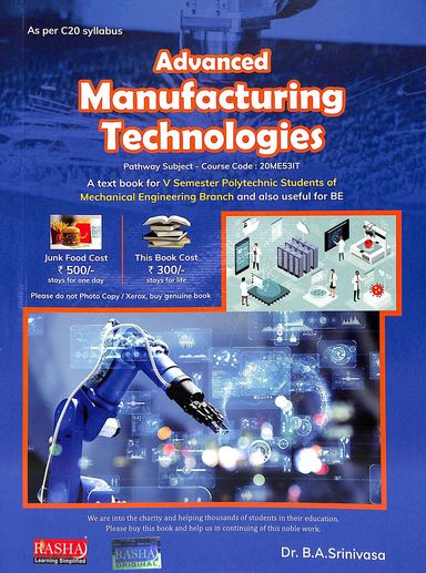Buy Advanced Manufacturing Technologies 5th Sem For Be Mechanical Eng ...