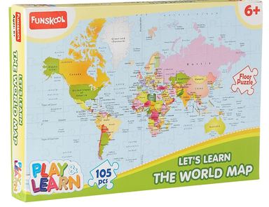 Buy Funskool Lets Learn The World Map 9421000 book : , 1383942102 ...