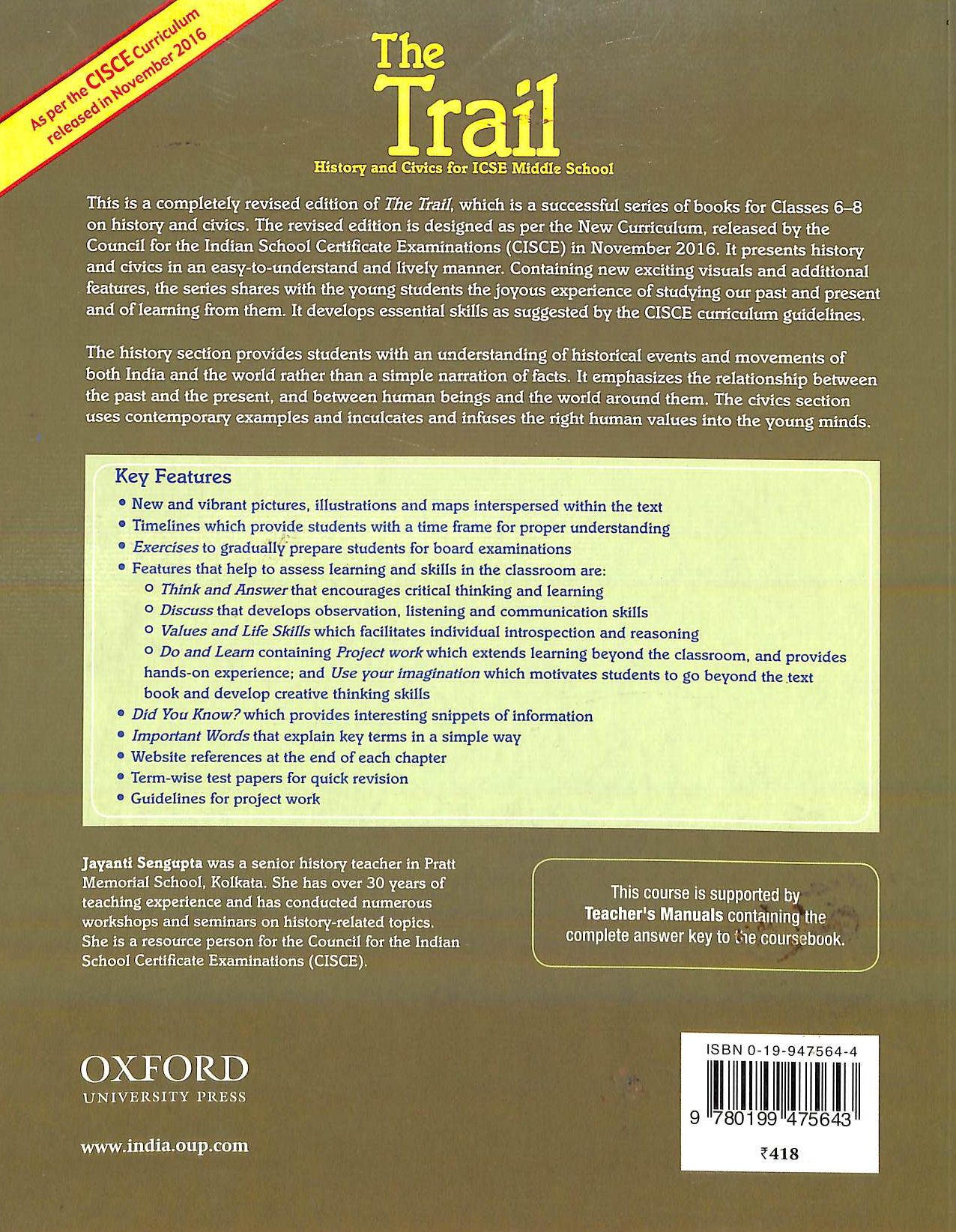 Buy Trail History & Civis For Icse Middle School Class 8 : Icse book ...