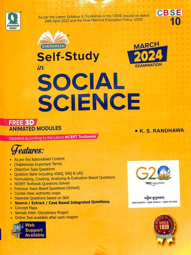 Buy Self Study In Social Science Class 10 Cbse For 2025 Examination ...