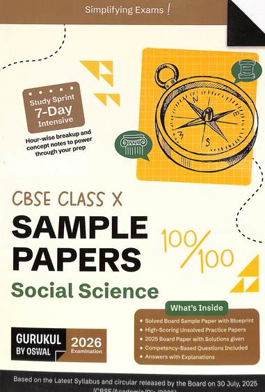 Buy Social Science Class 10 Cbse Sample Papers For 2026 Examination ...