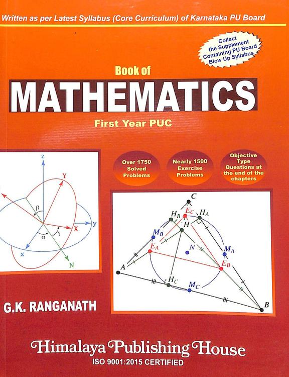 Buy Book Of Mathematics 1st Puc book : Gk Ranganath , 9350519917 ...