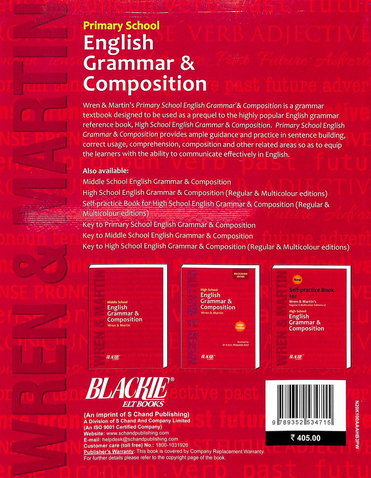 Buy Wren & Martin Primary School English Grammar & Composition book ...