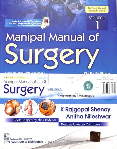 Buy Manipal Manual Of Surgery Set Of 2 Vol book : Rajgopal Shenoy K ...