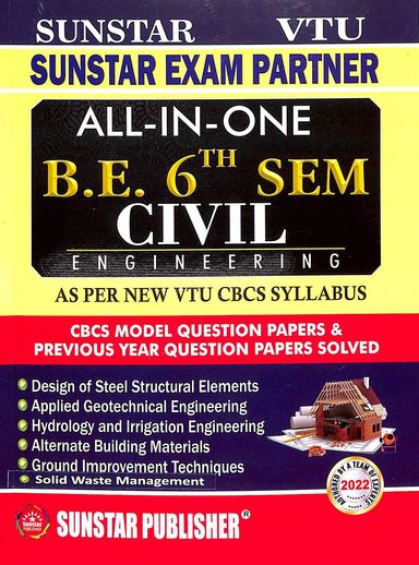 Buy Sunstar Exam Partner All In One Be 6 Sem Civil Engineering : Vtu ...