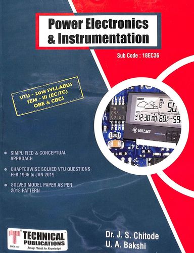 Buy Power Electronics & Instrumentation 3rd Sem Ec / Tc Obe & Cbcs Vtu book : Js Chitode,Ua ...